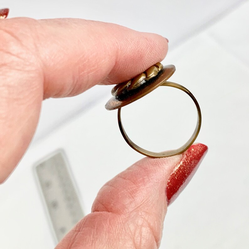 Artisan Copper and Brass Retro Repousse Ring - Etsy