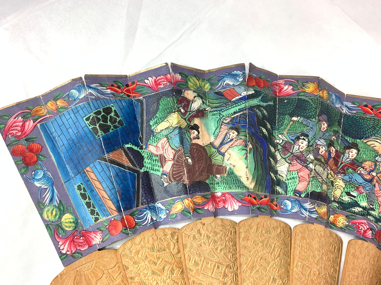 19th Century 1000 Faces Hand Fan Qing Dynasty Carved - Etsy