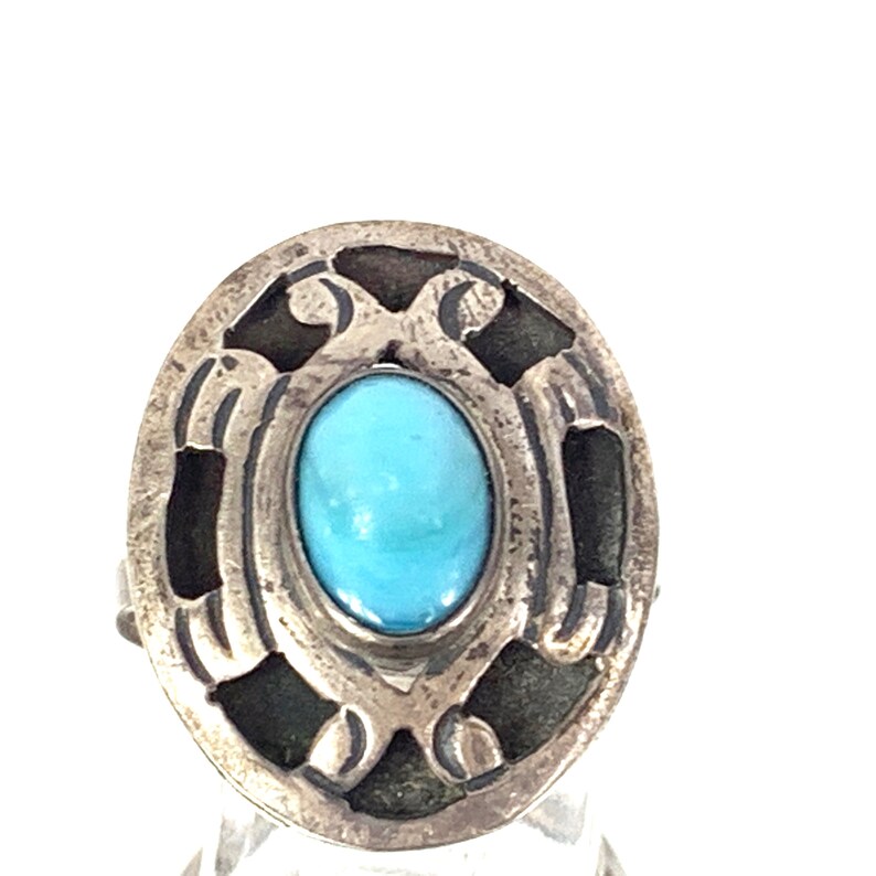 Mexican Silver Shadow Box Ring by Fred Davis - Etsy