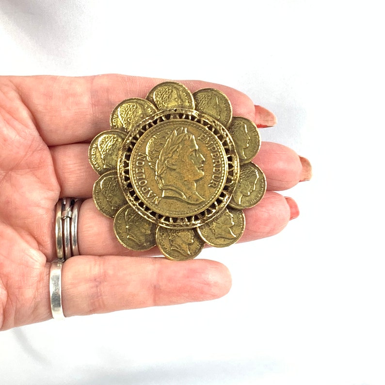 Vintage Napoleon French Coin Brooch, High End, Well-made - Etsy