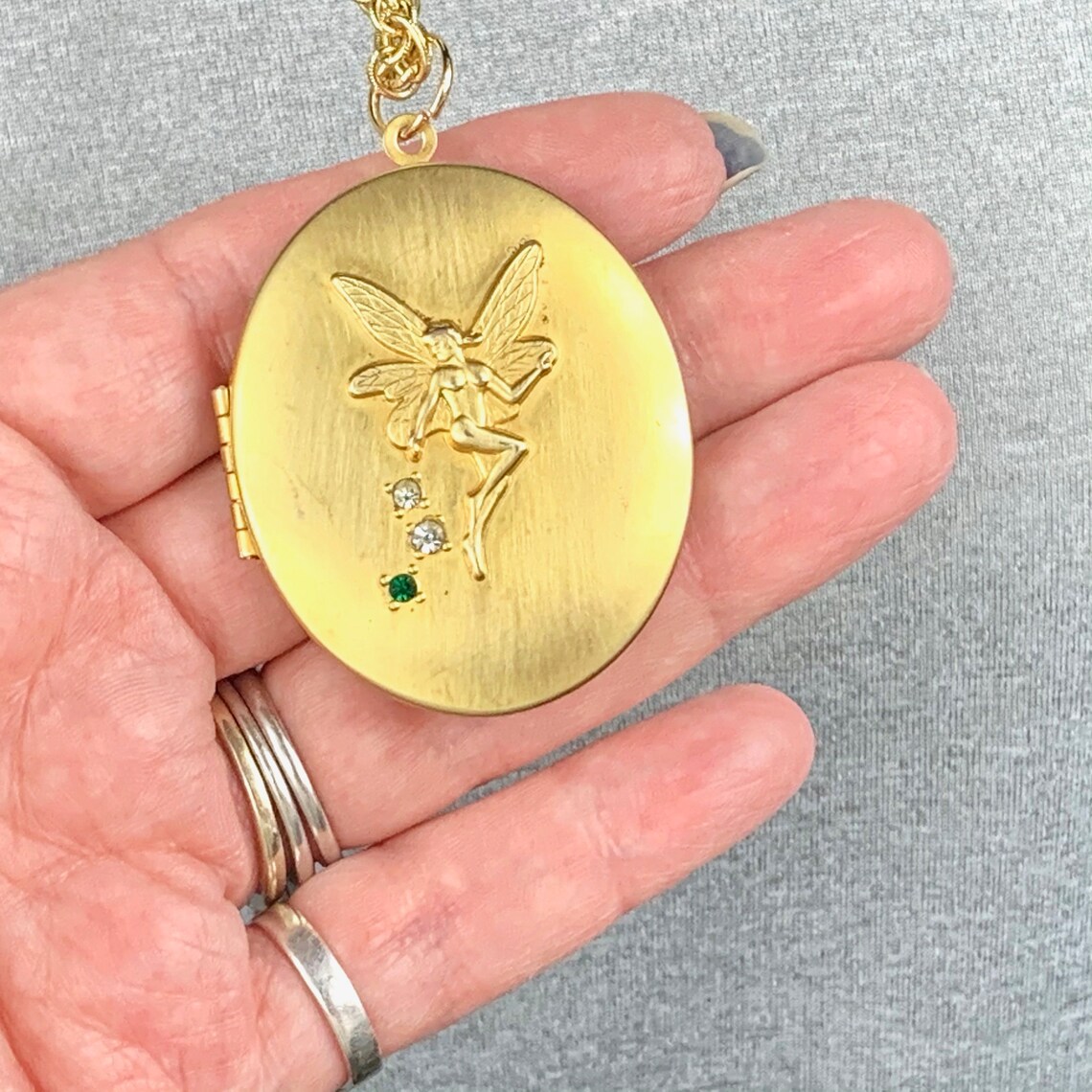 Vintage Fairy Photo Locket Retro Rhinestone Jewelry Gift For | Etsy