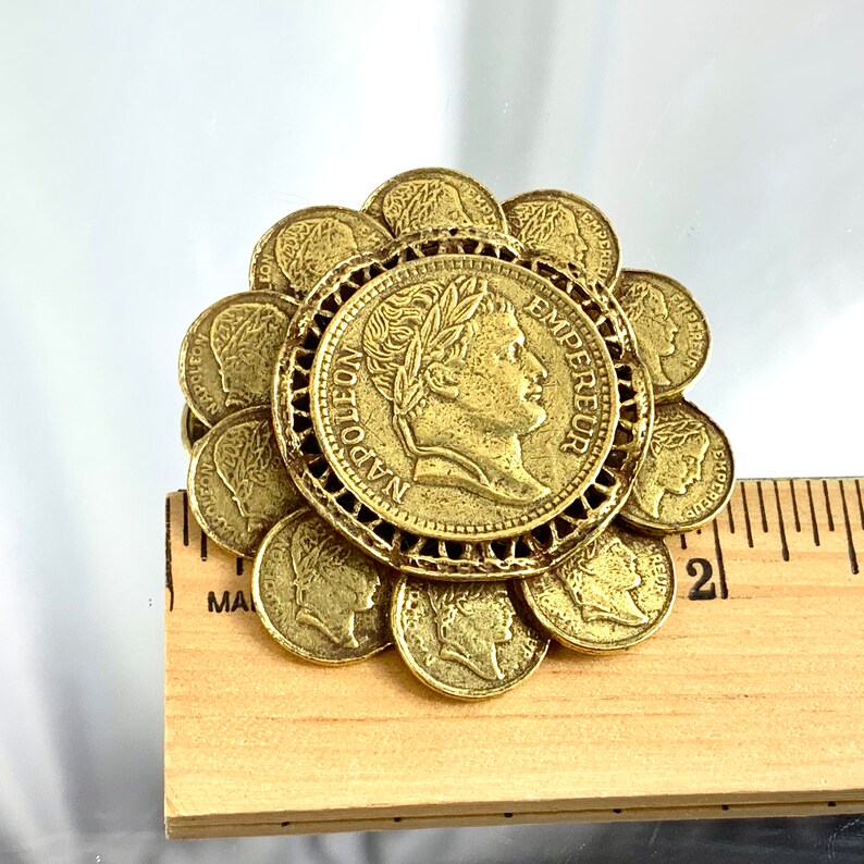 Vintage Napoleon French Coin Brooch, High End, Well-made - Etsy