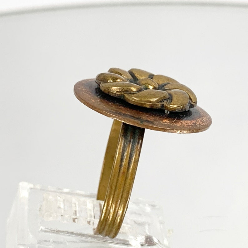 Artisan Copper and Brass Retro Repousse Ring - Etsy