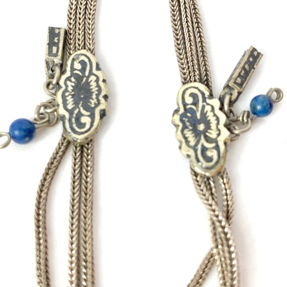 Turkish 800 Silver Turquoise Niello Necklace - Gem