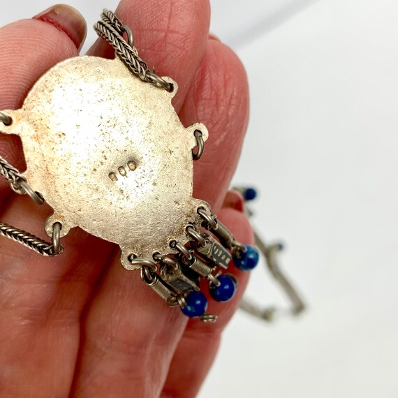 Turkish 800 Silver Turquoise Niello Necklace - Gem