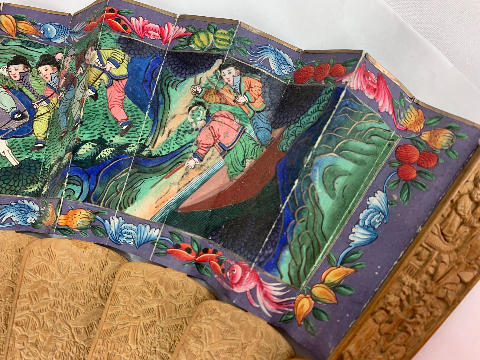 19th Century 1000 Faces Hand Fan Qing Dynasty Carved - Etsy