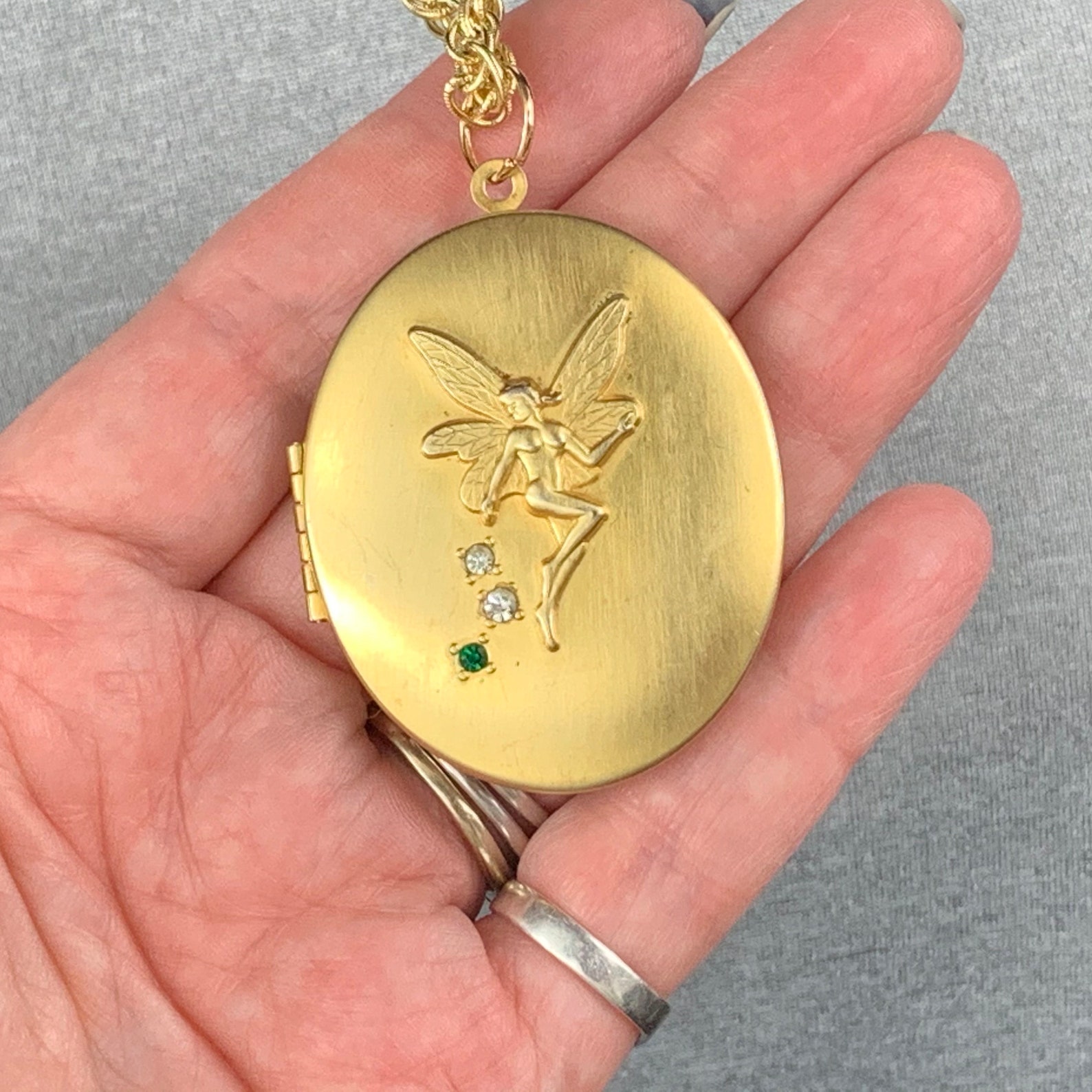 Vintage Fairy Photo Locket Retro Rhinestone Jewelry Gift For | Etsy