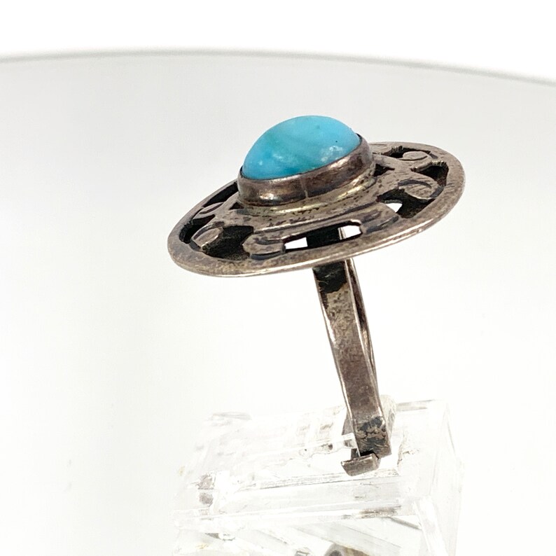 Mexican Silver Shadow Box Ring by Fred Davis | Etsy