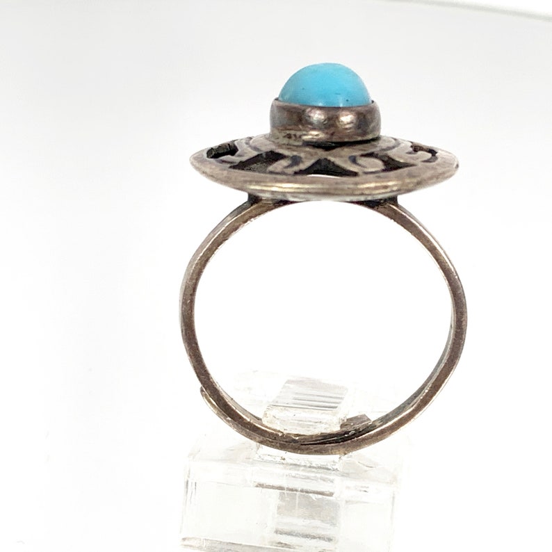 Mexican Silver Shadow Box Ring by Fred Davis | Etsy