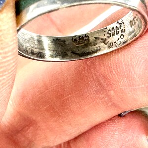 Taxco Silver Sterling Inlaid Turquoise Wedding Band Ring 8 - Etsy