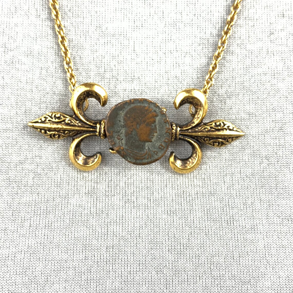 Ancient Roman Copper Coin Replica Necklace | Etsy
