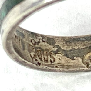 Taxco Silver Sterling Inlaid Turquoise Wedding Band Ring 8 - Etsy