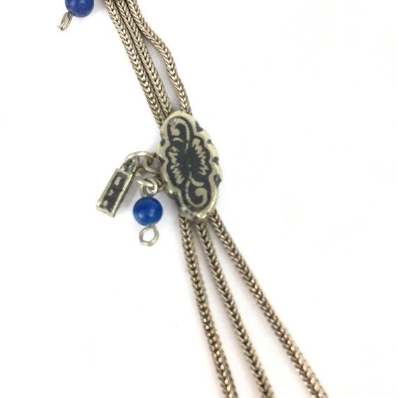 Turkish 800 Silver Turquoise Niello Necklace - Gem