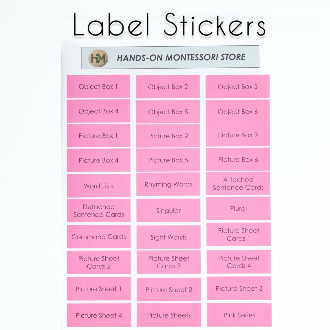 Montessori Pink Series | 36 Short Phonetic Objects With Cards - Etsy