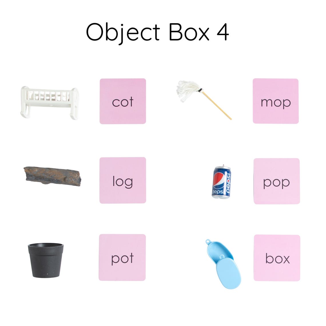 Montessori Pink Series | 36 Short Phonetic Objects With Cards - Etsy