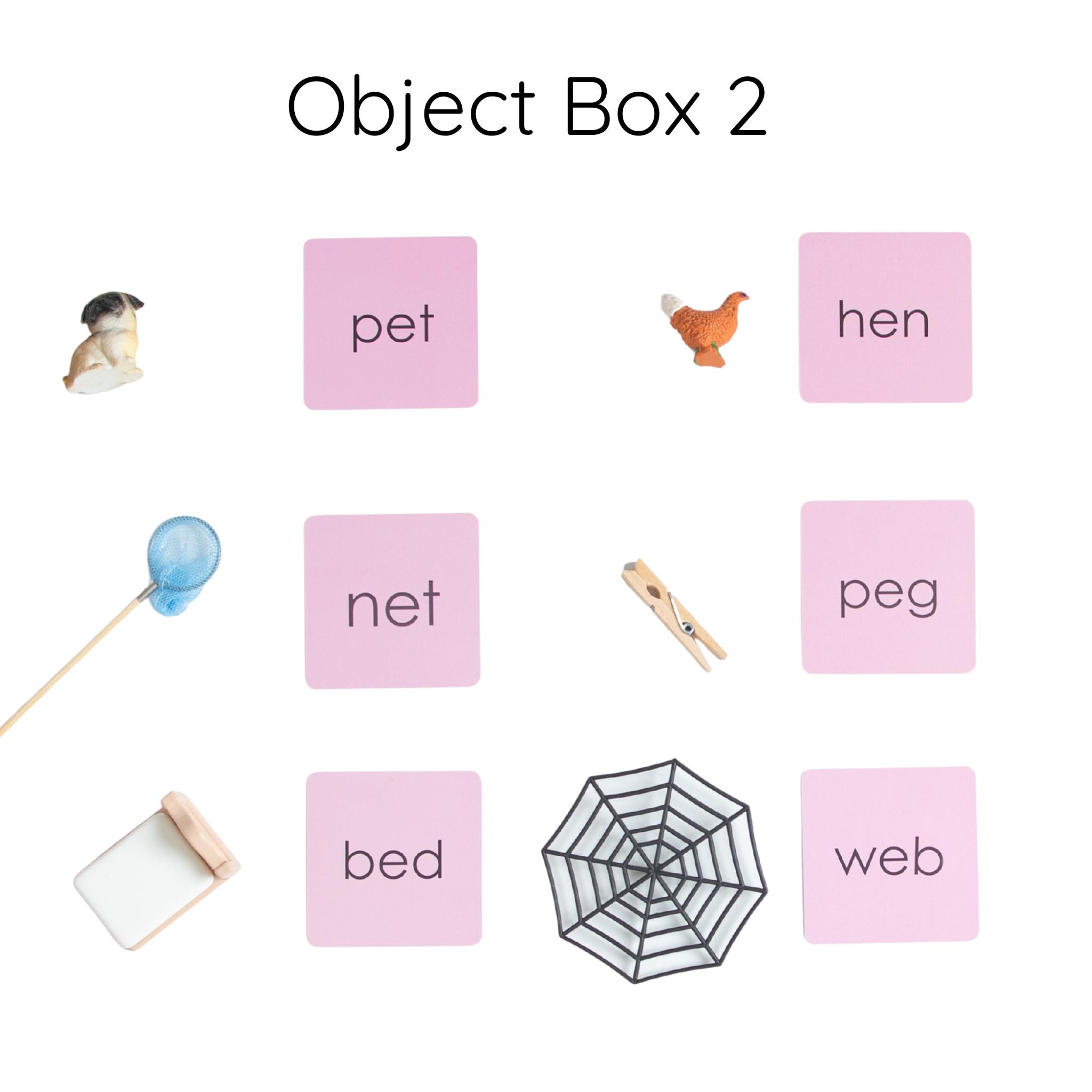 Montessori Pink Series | 36 Short Phonetic Objects With Cards - Etsy