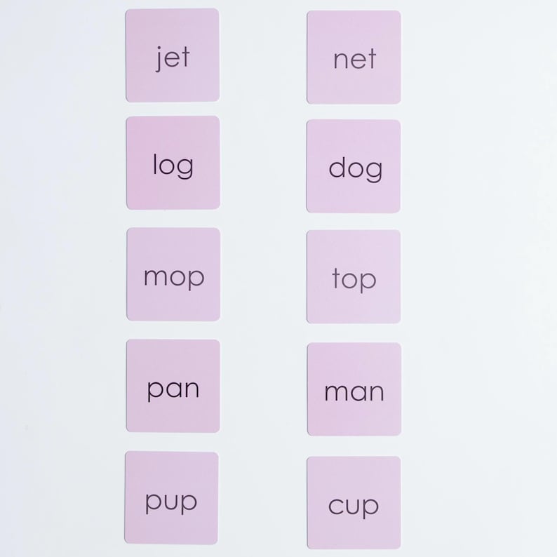 Montessori Pink Series Rhyming Words Matching Set | Montessori Language ...