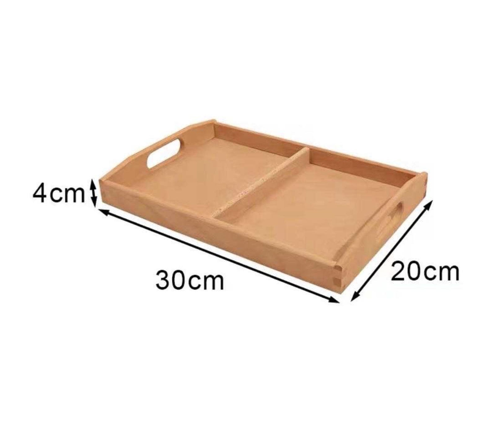 Montessori Wooden Tray With Divider – 2 Compartment Activity Tray - Etsy