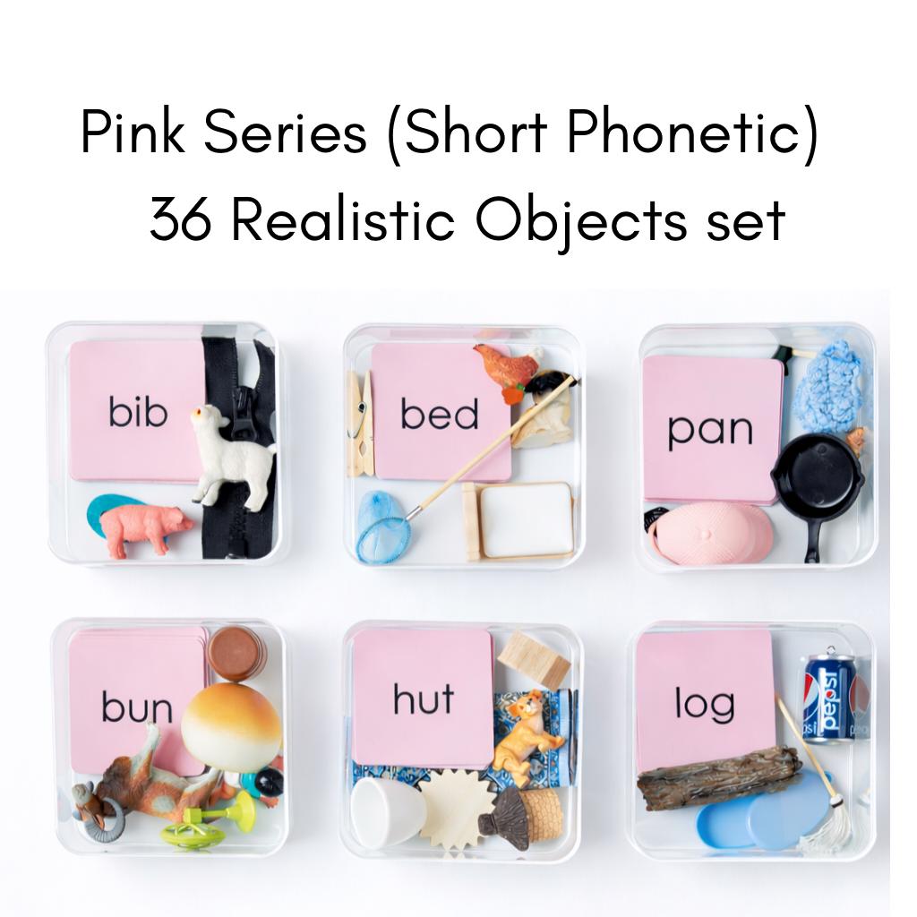 Montessori Pink Series | 36 Short Phonetic Objects With Cards - Etsy