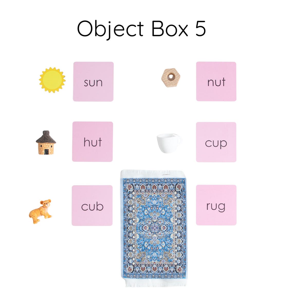 Montessori Pink Series | 36 Short Phonetic Objects With Cards - Etsy