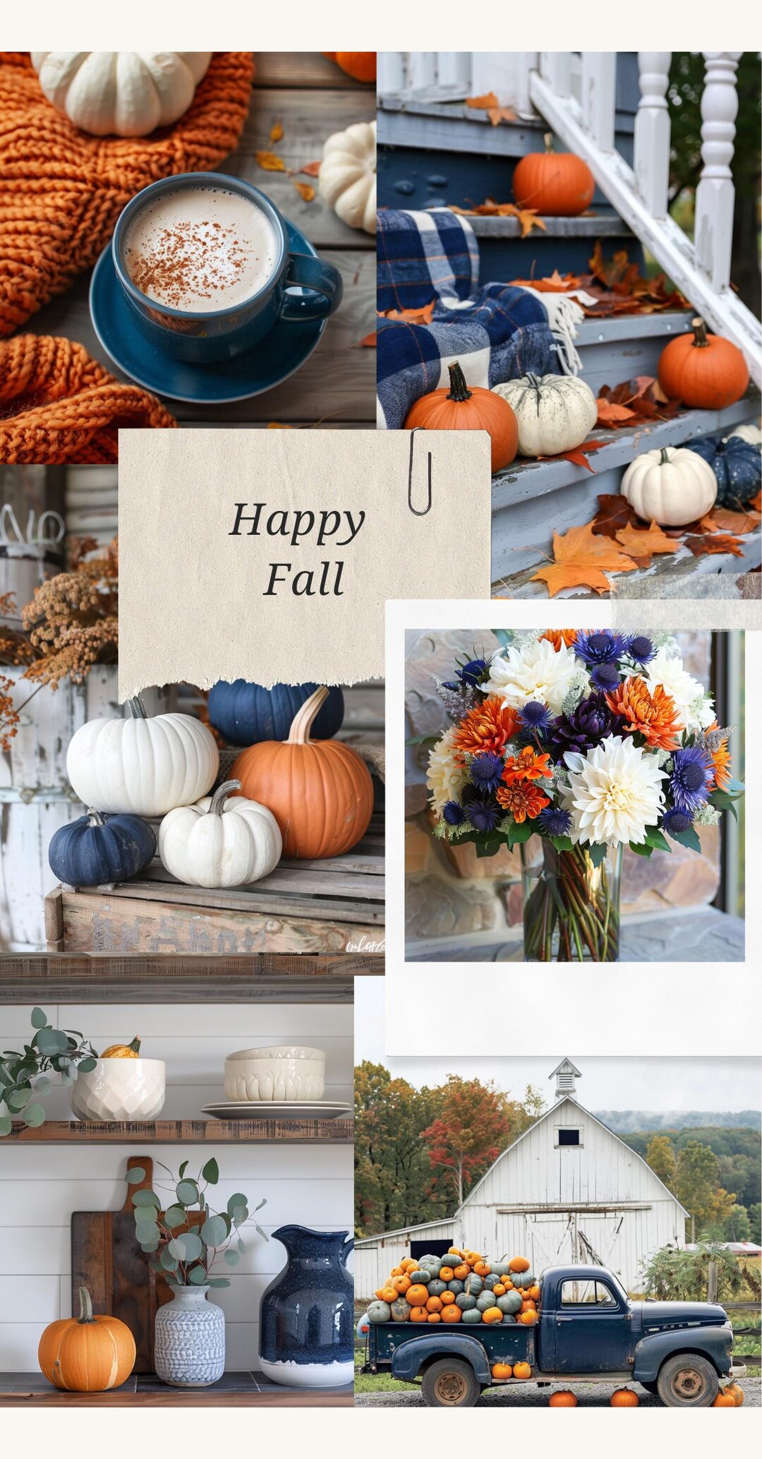 Blue Harvest Fall Aesthetic | 84-image Digital Art & Stock Photo Bundle ...