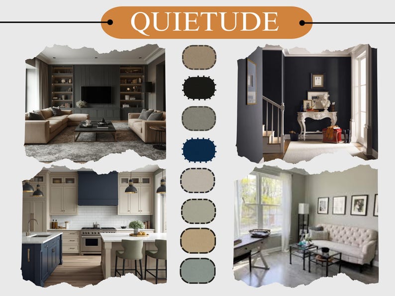 Sherwin Williams Quietude Color Palette: Modern Farmhouse Interior ...