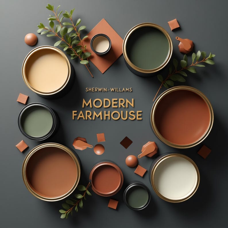 Modern Farmhouse Color Palette: Sherwin Williams Paint Scheme (PDF ...