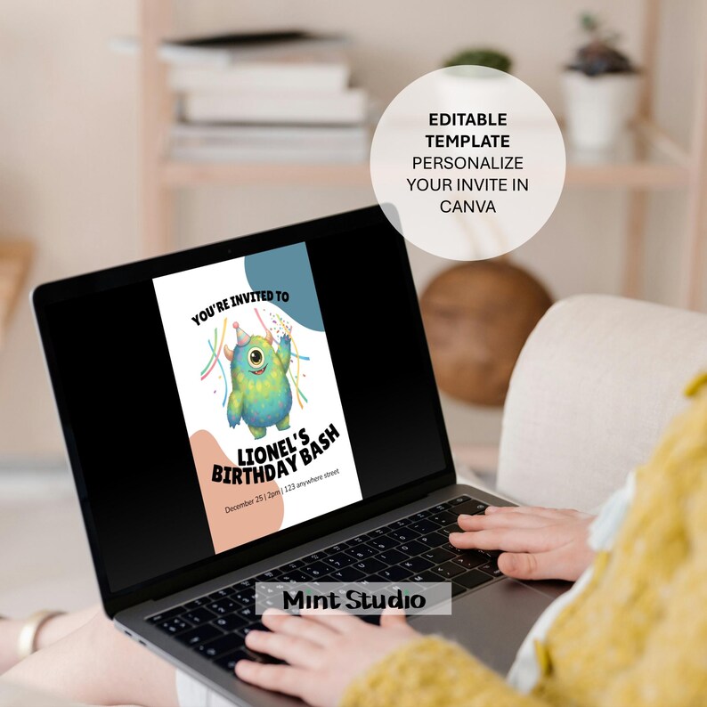 Monster Themed Birthday Invitation | Cute Kids Party Template ...