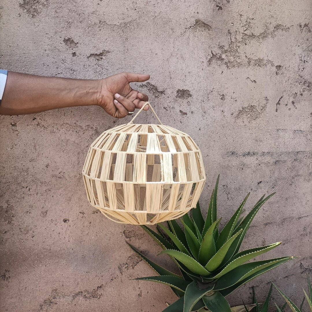 Moroccan Handmade RAFIA Lampshade, Gold RAFIA Lampshade,hanging Lamps ...