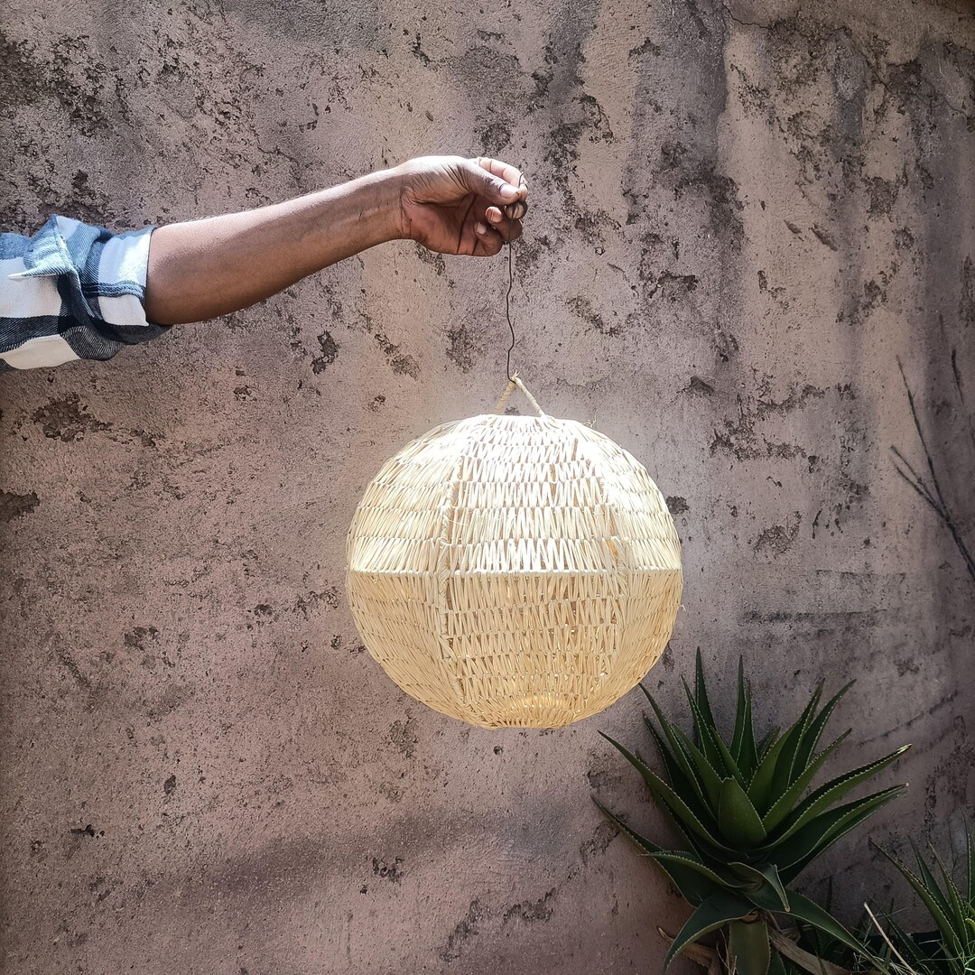 Moroccan Handmade RAFIA Lampshade, Gold RAFIA Lampshade,hanging Lamps ...