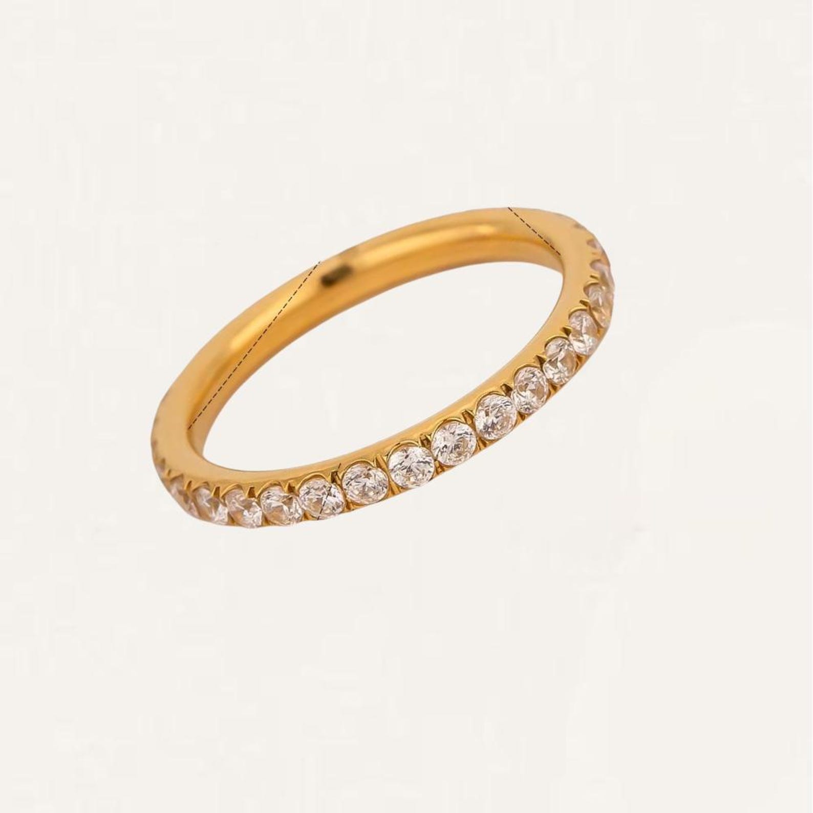 18K Gold Bracelet & Ring Set, Stackable Waterproof Stainless Steel ...