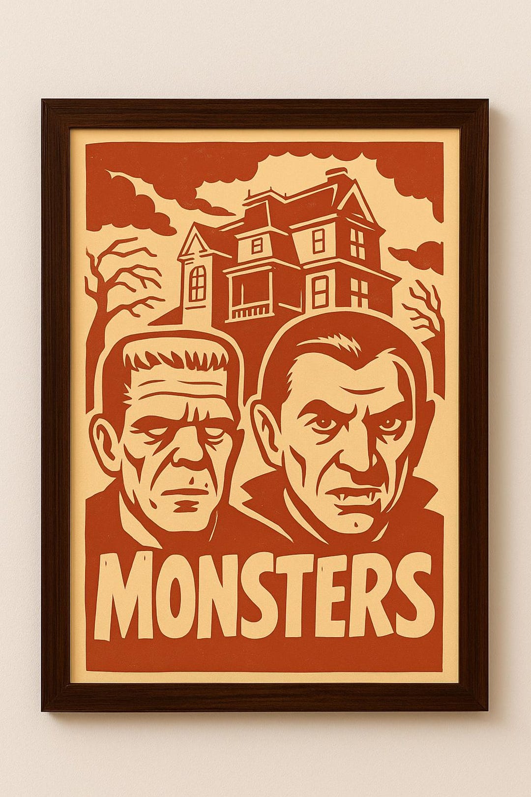 Vintage Horror Monsters Poster - Digital Download | Frankenstein ...