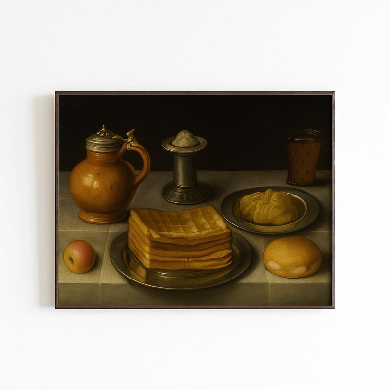Still Life With Waffles | Restored Georg Flegel Circle Painting ...