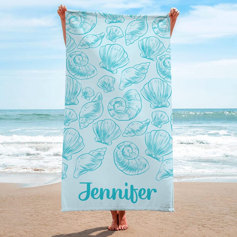 Custom Seashell Towel - Etsy
