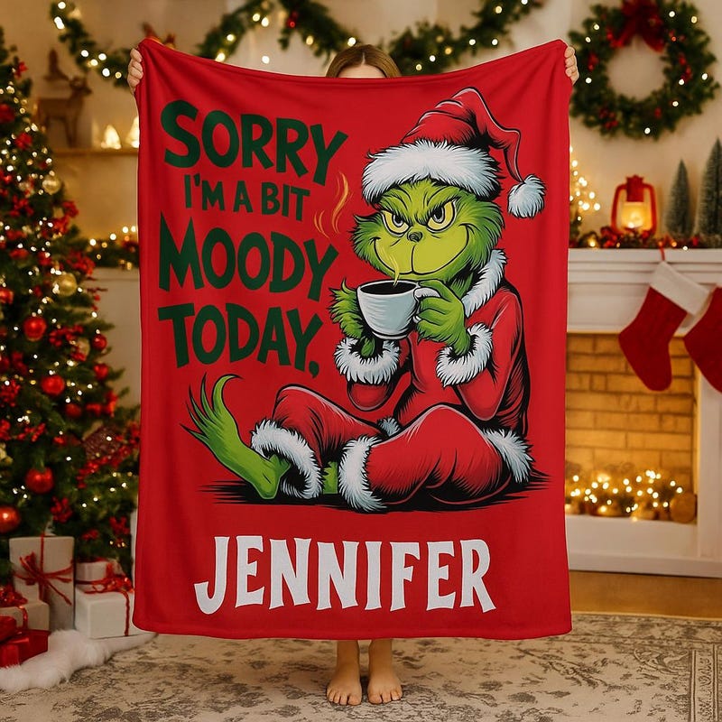 Knit Throw Blanket Grinch - Etsy