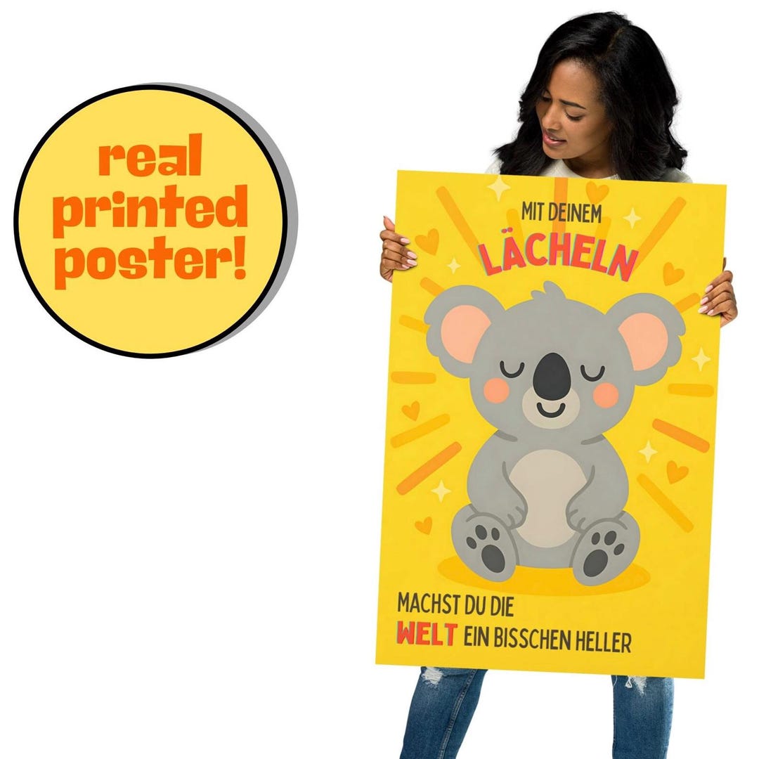 Printed Motivational Poster for Kids – Koala Quote Wall Art ...