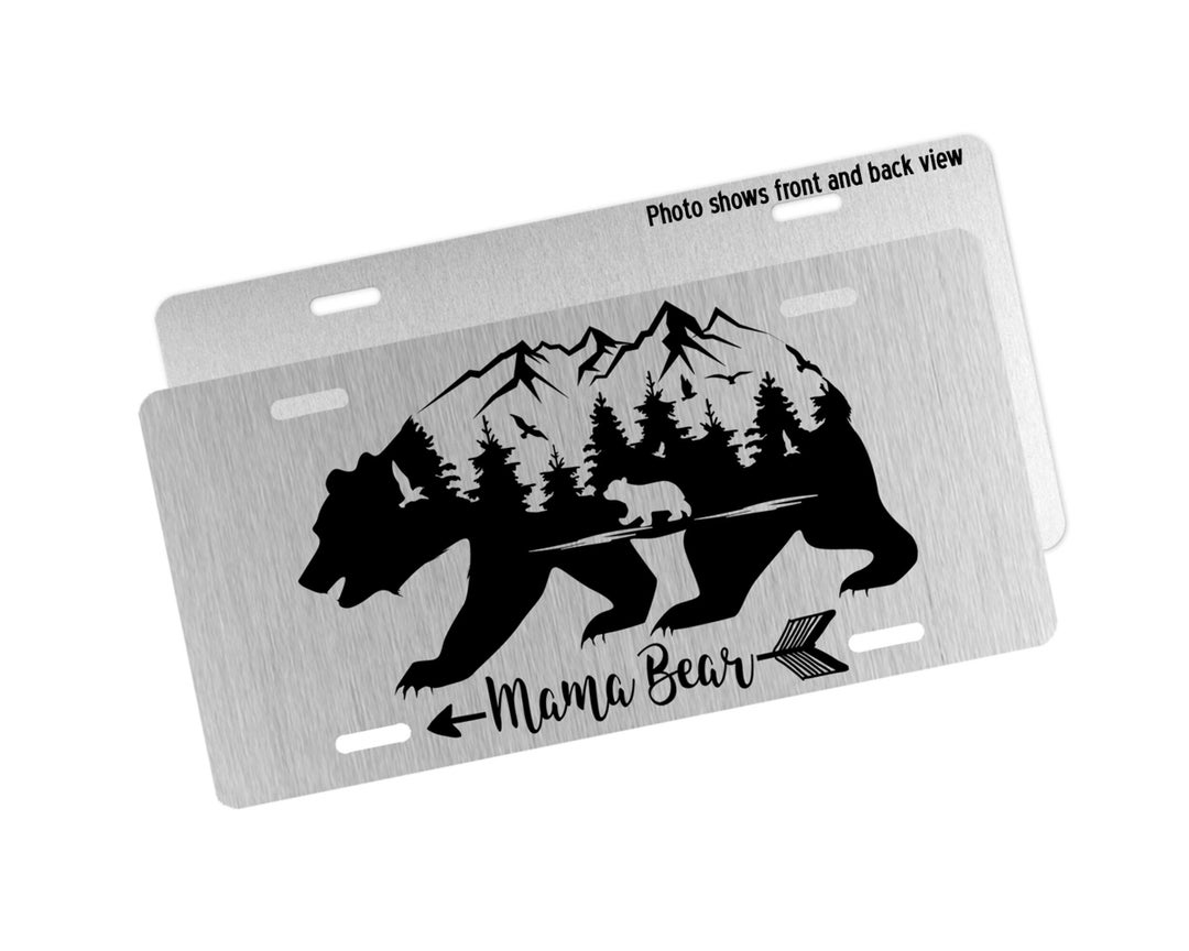 Mama Bear Front License Plate Bear License Plate With 1 Cub - Etsy
