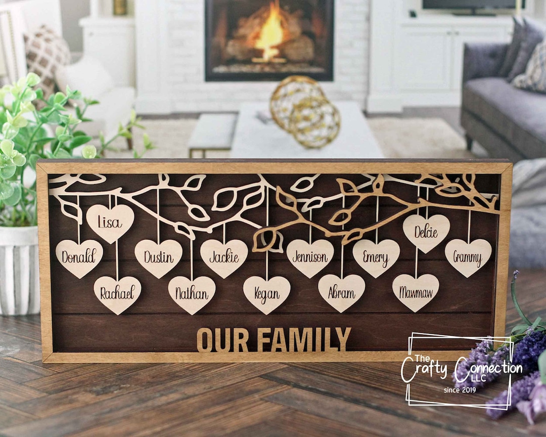 Family Tree, Personalized Family Sign, Family Gift, Family Tree Wood ...