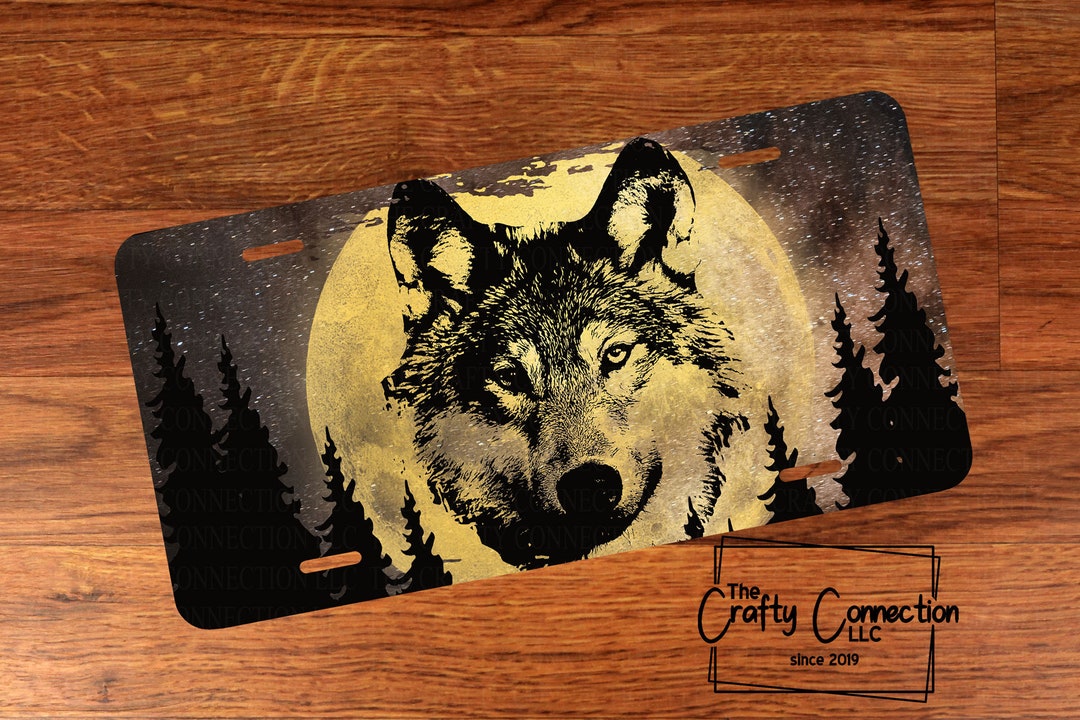 Wolf License Plate, Wolf Moon License Plate - Etsy