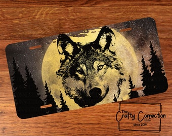 Wolf License Plate - Etsy