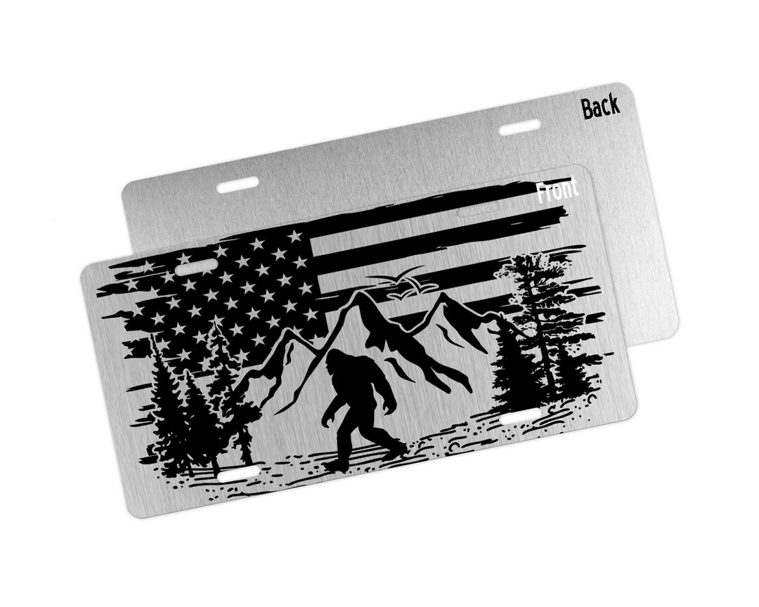 Bigfoot License Plate, Sasquatch Custom License Plate, Vanity Car Tag ...
