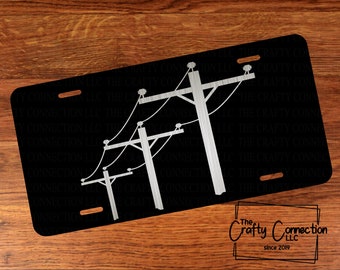 Lineman Custom License Plate Electrician IBEW Pole and - Etsy
