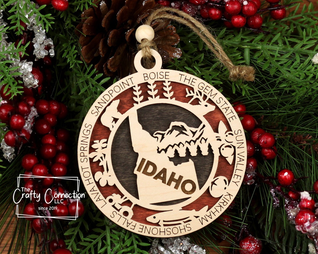 Idaho Christmas Ornament, Idaho Ornament, Wooden Ornament Exchange, ID ...