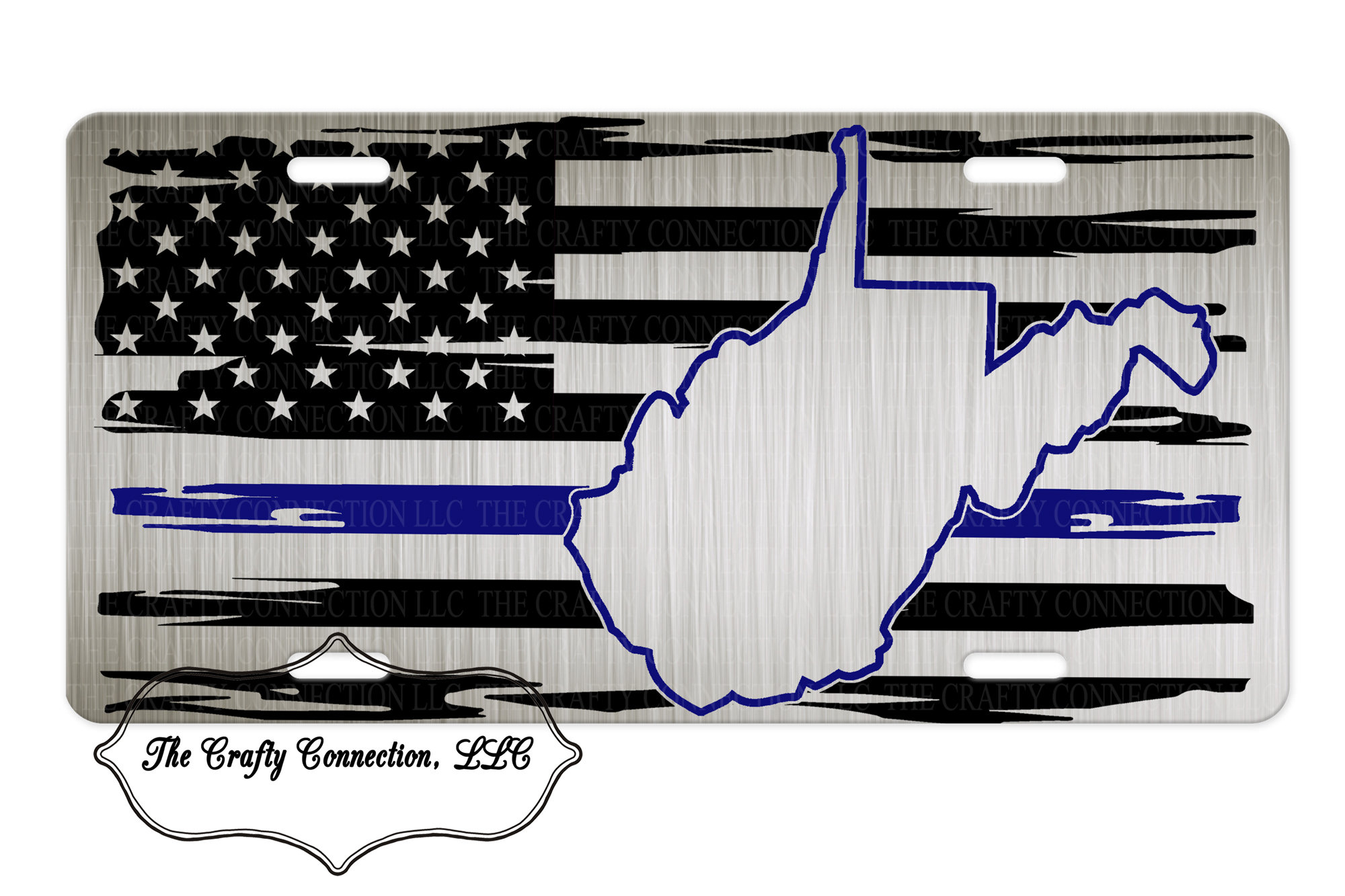 WV Back the Blue Front Vanity License Plate - West Virginia Backs the ...