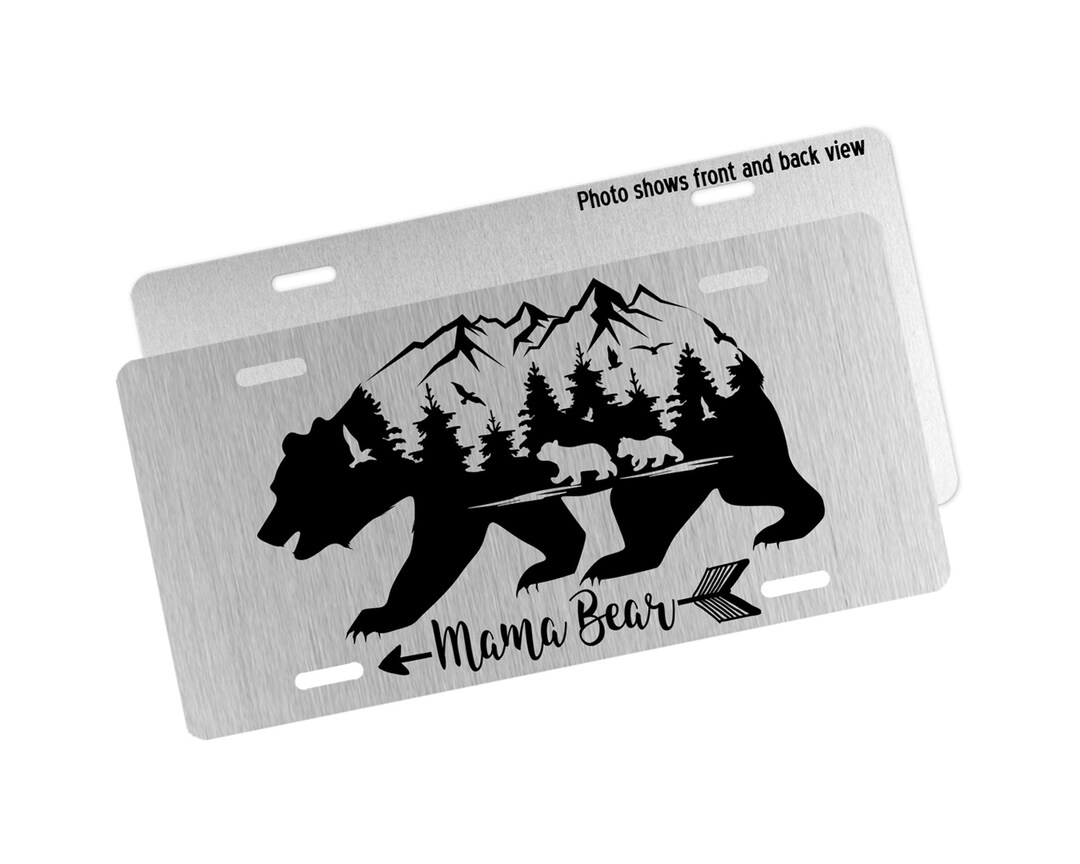 Mama Bear Front License Plate Bear License Plate With 2 Cubs - Etsy