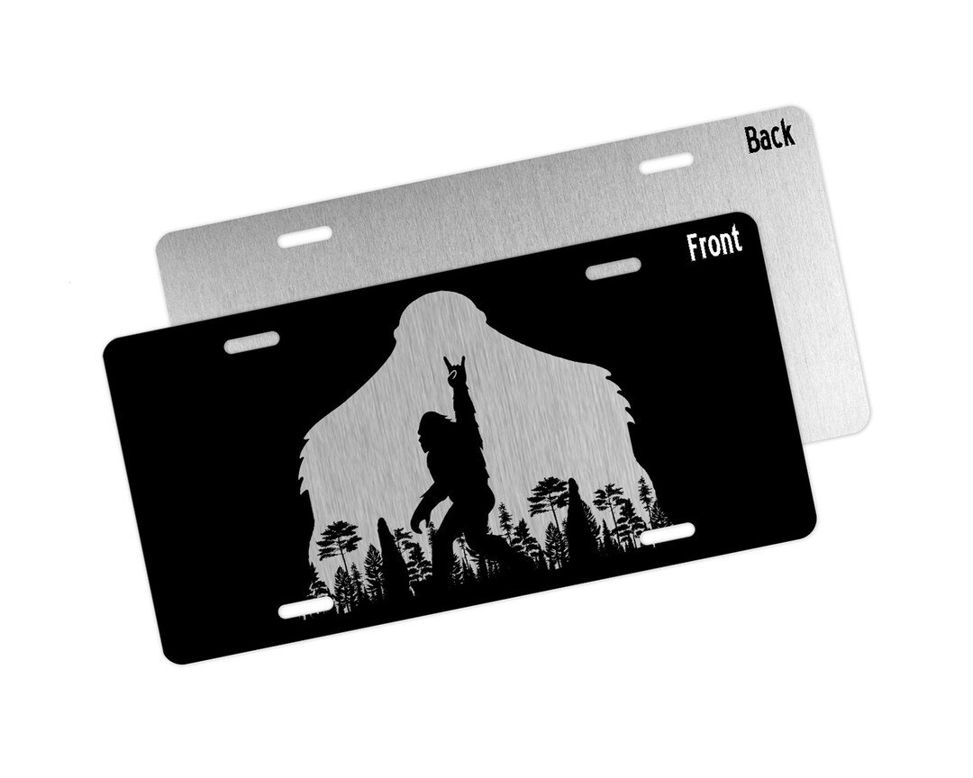 Bigfoot License Plate, Sasquatch Custom License Plate, Peace Vanity Car ...