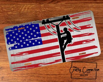 Lineman Custom License Plate Electrician IBEW Pole and - Etsy