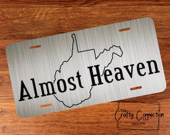 WV West Virginia Custom License Plate Custom Car Tag - Etsy