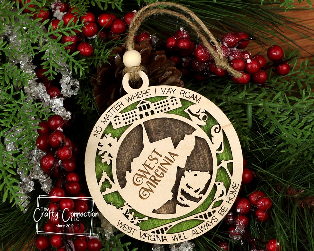 West Virginia Christmas Ornament West Virginia Ornament - Etsy