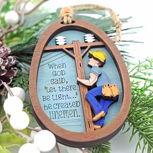 Lineman Gift, Lineman Ornament or Car Charm, Power Line Worker ...